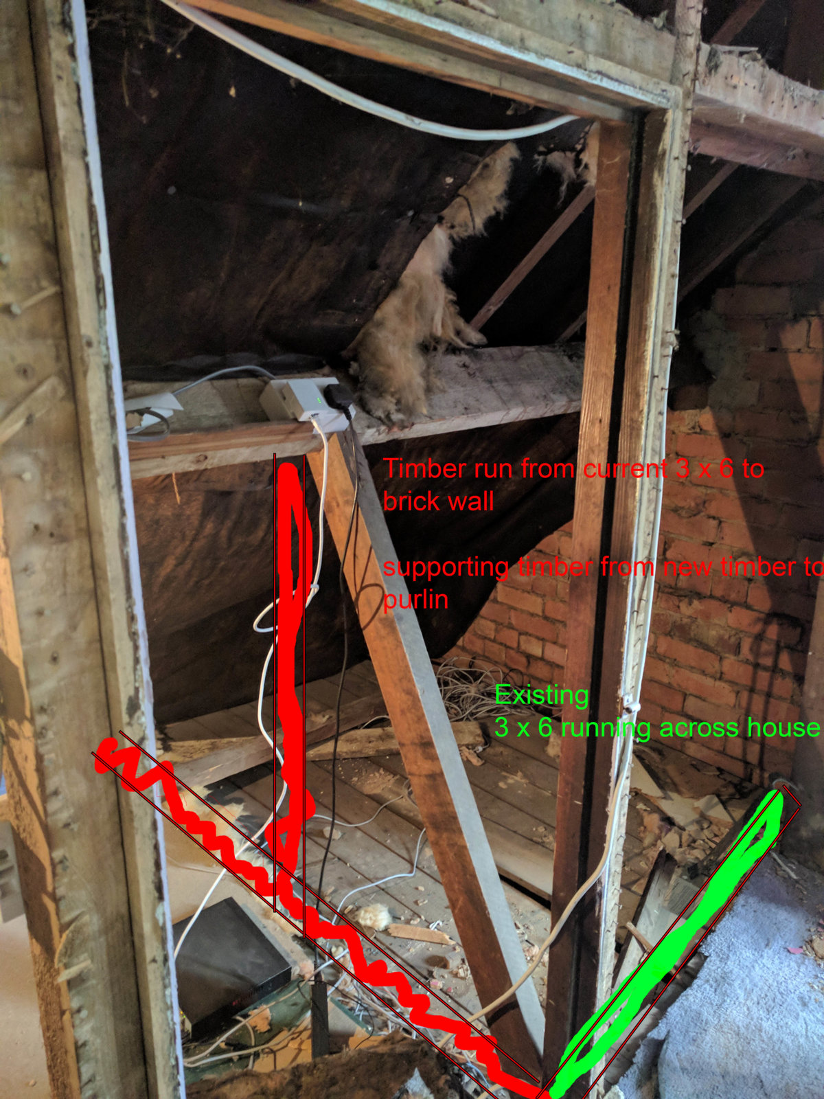 Removing struts & Re-supporting a purlin | DIYnot Forums