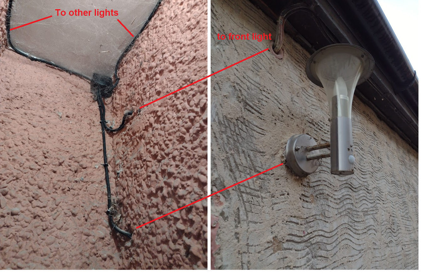 Temporary removal / disconnect of outside lights for render job | DIYnot Forums