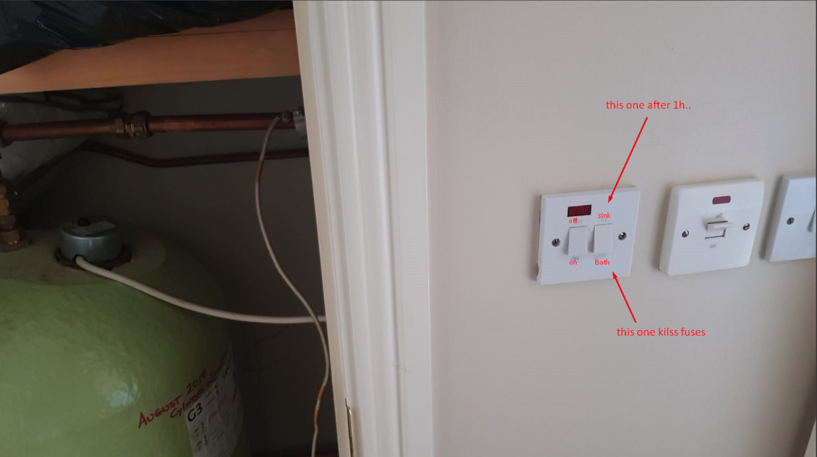 when heating water fuse go off (Edit: RCD trips) | DIYnot Forums