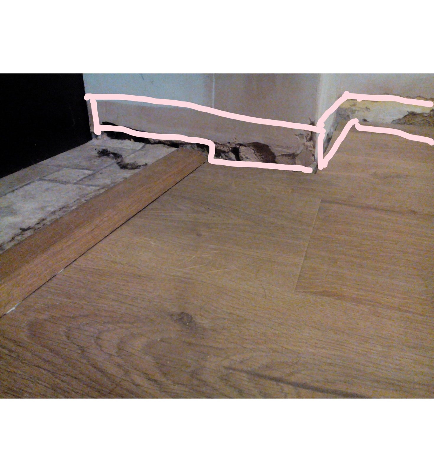 Skirting between different levels of floor | DIYnot Forums