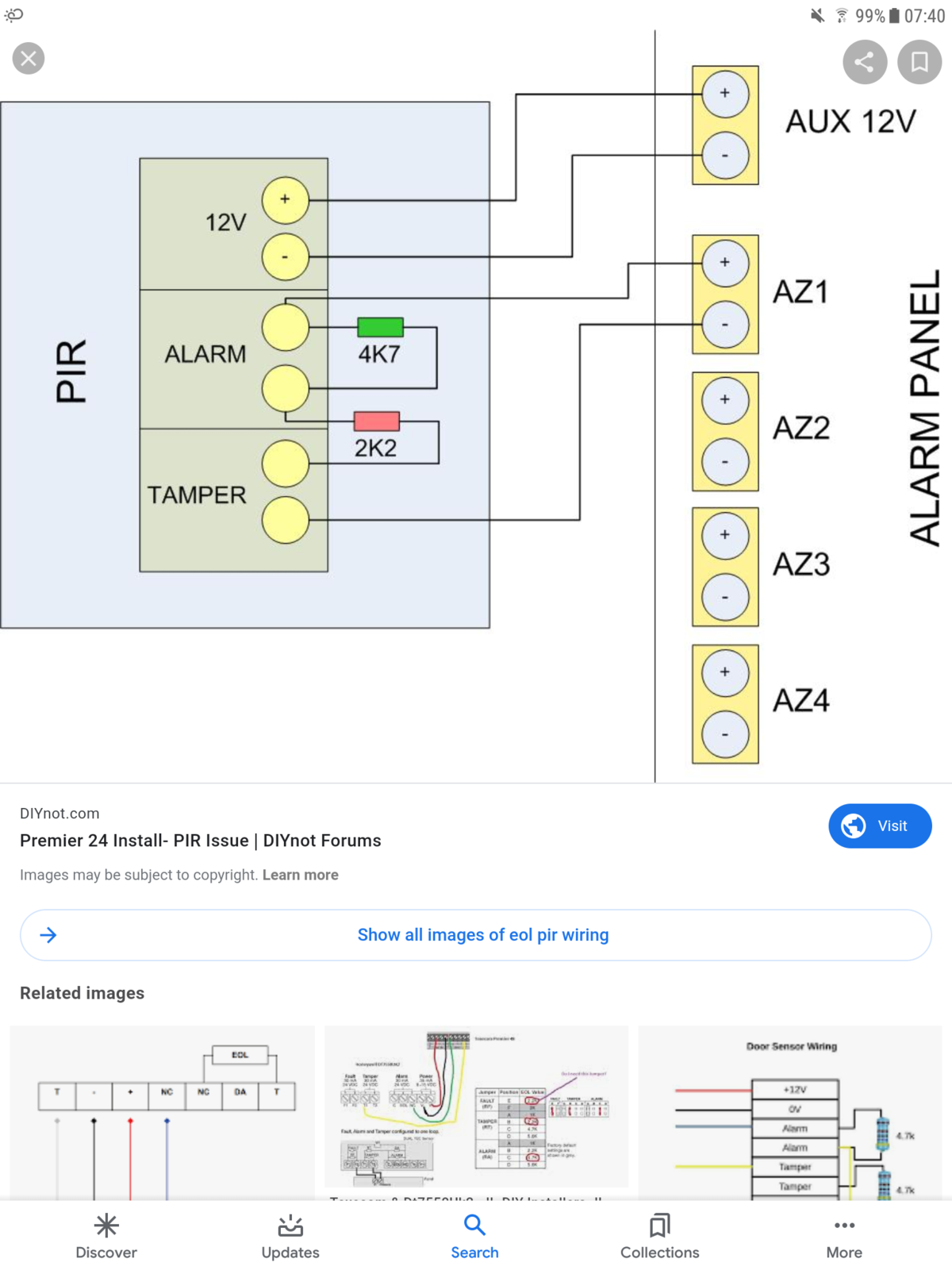 Installation of a Texecom V5 elite alarm. How do you connect the PIR TO THE PANEL | DIYnot Forums