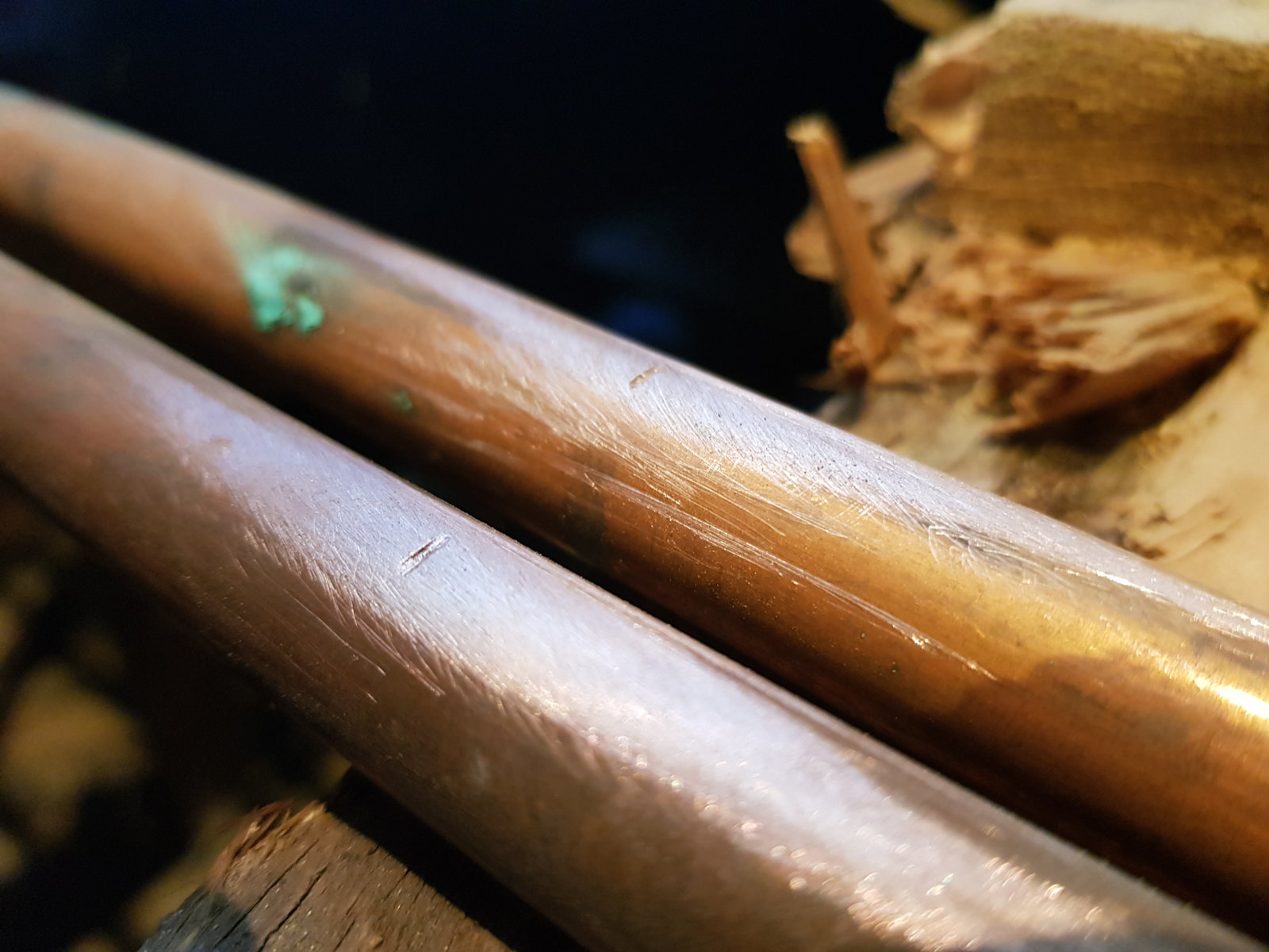 Tiny cut/nick in 15mm copper pipe by accident, is it ok? | DIYnot Forums