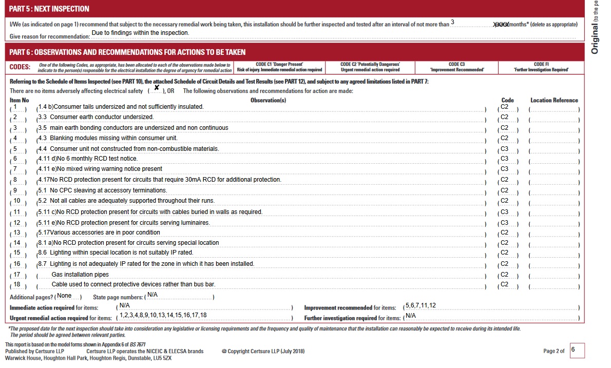 Remedial works quote following EICR inspection | DIYnot Forums