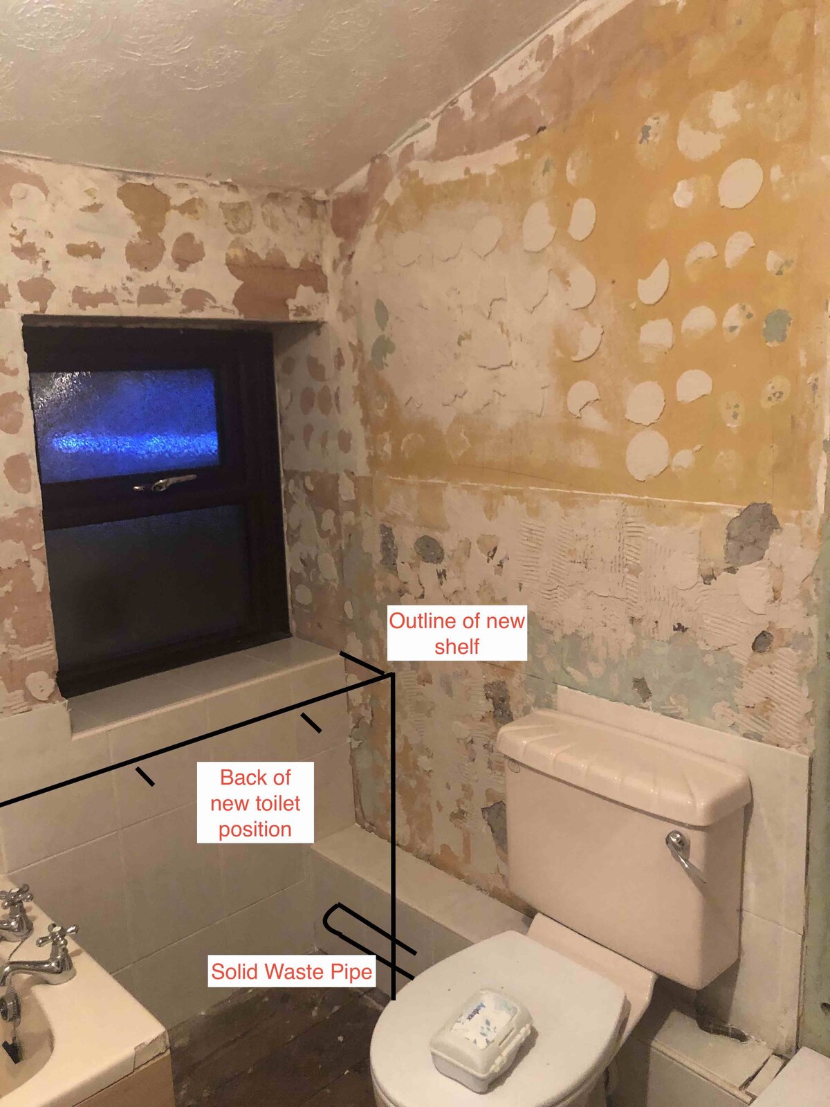 Recess distance for new toilet waste pipe | DIYnot Forums