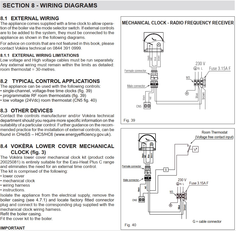 Wiring a smart room thermostat to Vokera 29C | DIYnot Forums