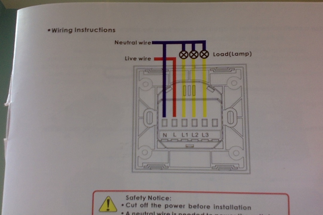 Smart wall light switch - neutral wire needed and coloured blind!! | DIYnot Forums