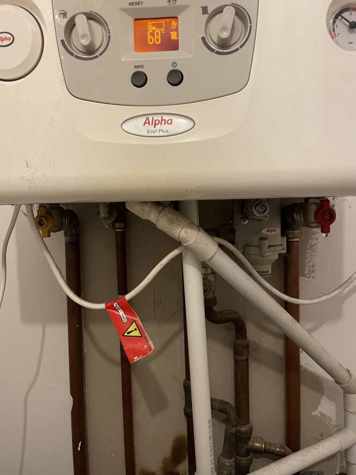 Combi dripping from red tap on flow pipe? Pictures | DIYnot Forums