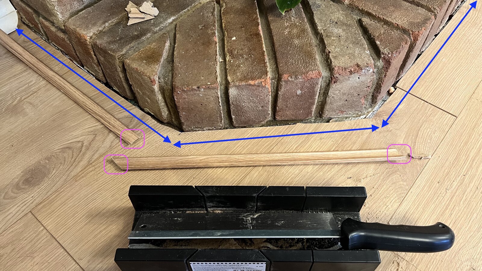 Skirting around bricks. Angles and Mitre Box - Confused!?! (Picture ...