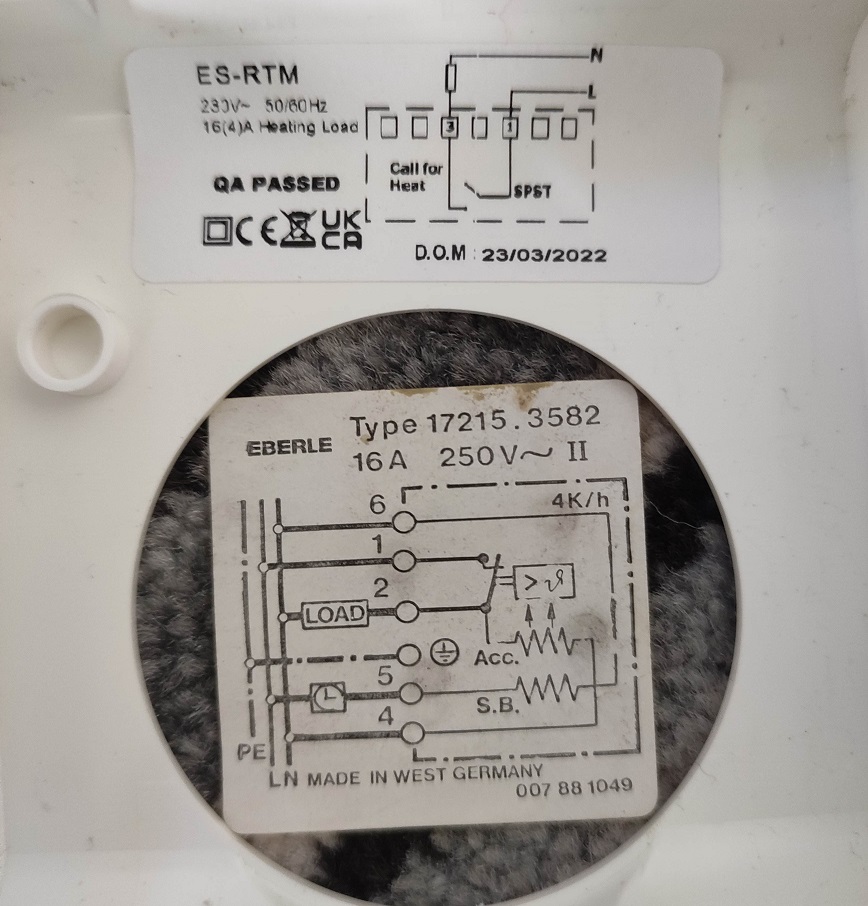 ESWA Ceiling heating thermostat - replacement - wiring question ...