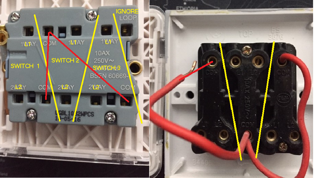 3 gang light switch issue | DIYnot Forums