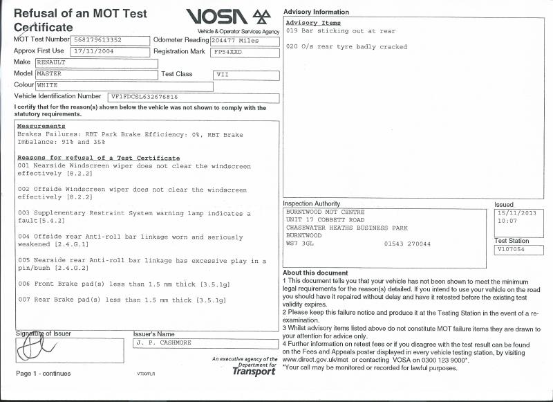 Mot failure | DIYnot Forums