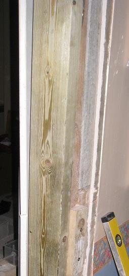 Fitting a door frame to a tapering studwall | DIYnot Forums