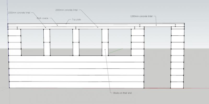 Blockwork plan. Garage wall, with windows. | DIYnot Forums